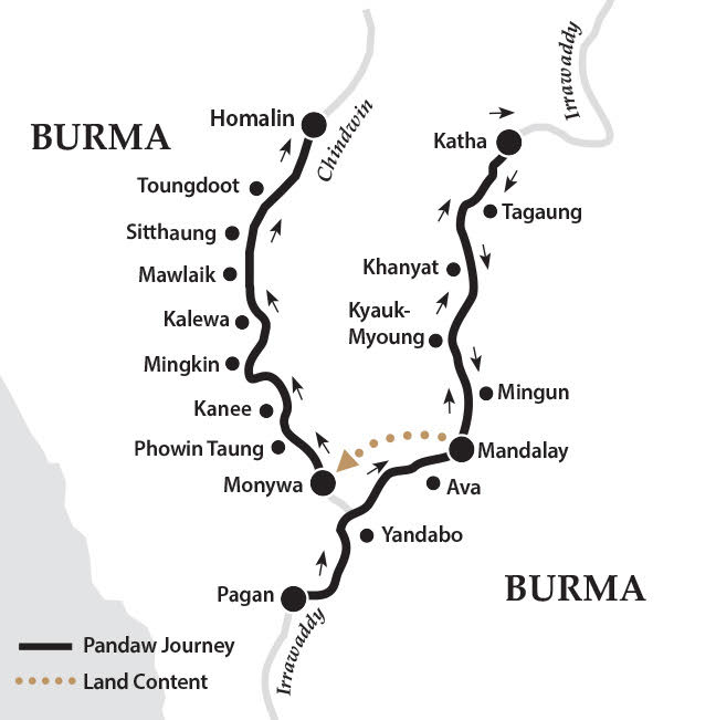 River Cruise Itinerary for Chindwin and The Upper Irrawaddy | Pandaw.com