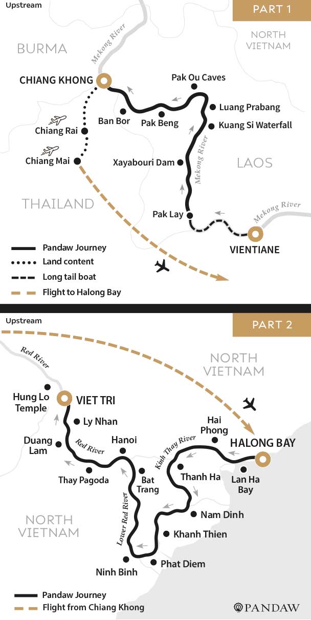 River Cruise Itinerary for Halong Bay, Red River and Laos Mekong ...