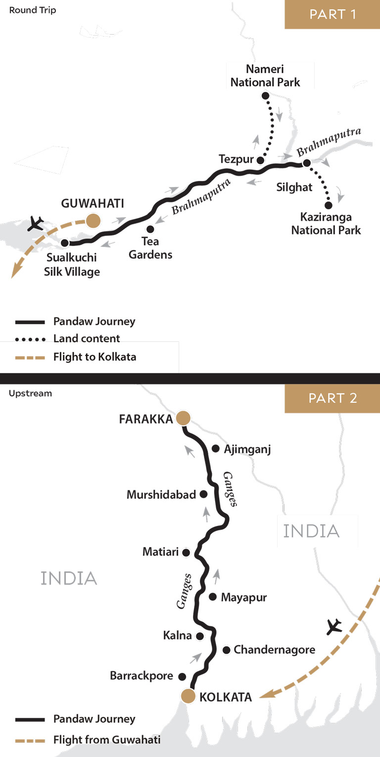 River Cruise Itinerary for The Lower Ganges and Brahmaputra River ...
